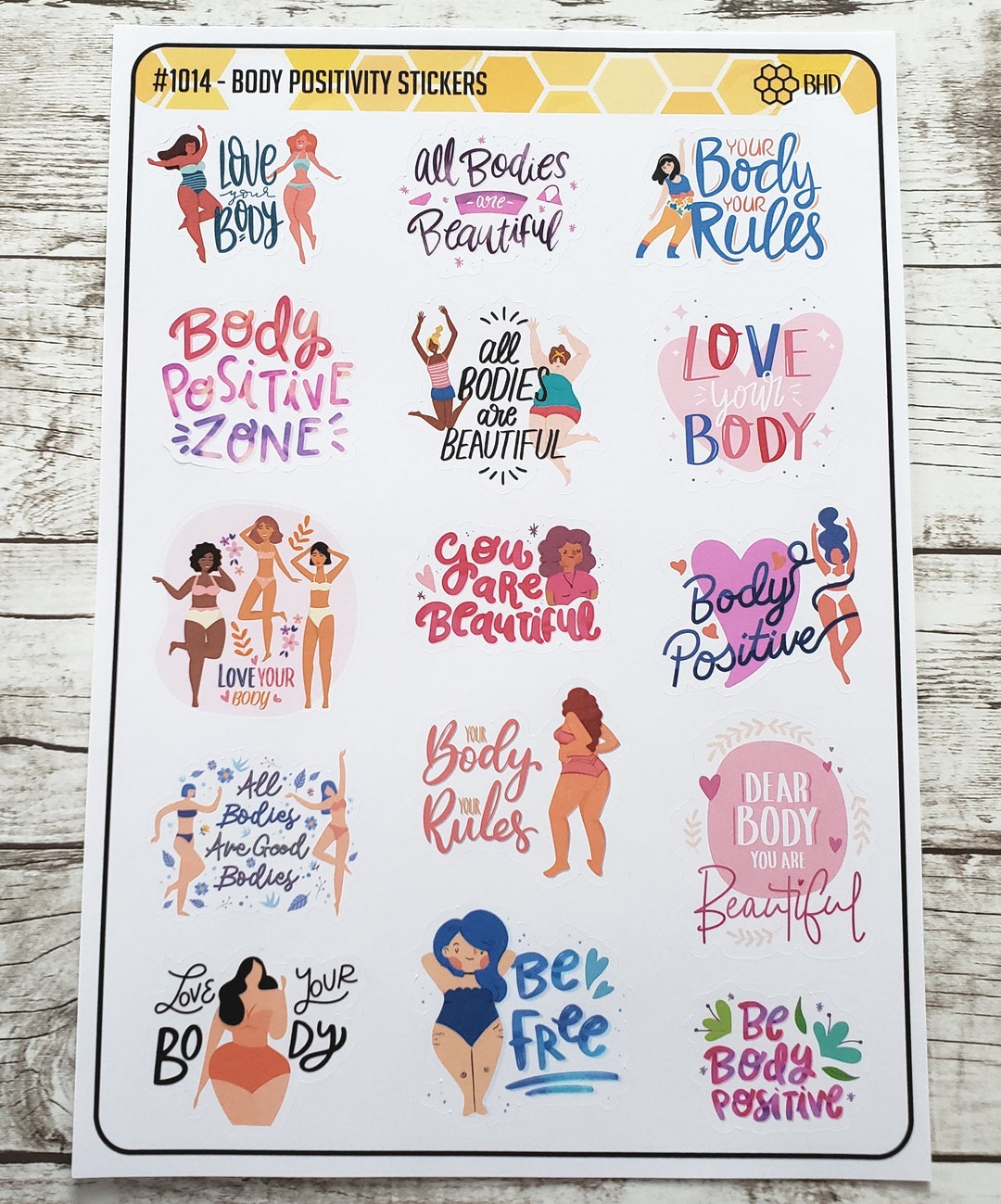 Body Positivity Stickers (set of 15) Item #1014 - Etsy