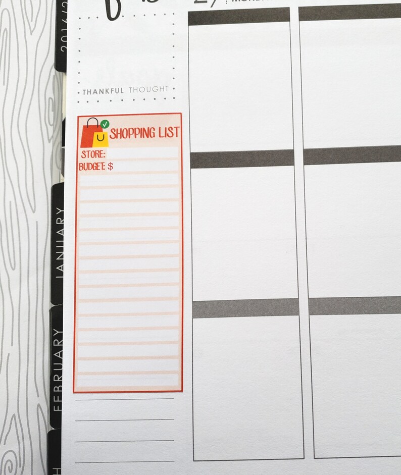Shopping List Sidebar Stickers // Online Shopping // Grocery Shopping ...