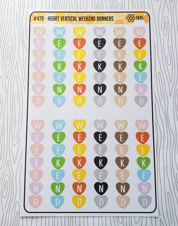 Heart Vertical Weekend Banners // Great for Personal and | Etsy
