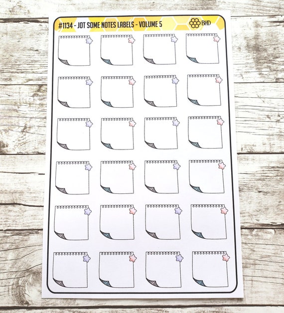 Jot Some Notes Labels // Volume 5 Set of 24 Item 1134 | Etsy