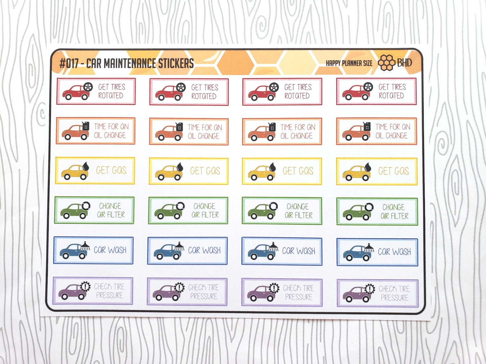 Car Maintenance Stickers set of 24 Item 017 - Etsy