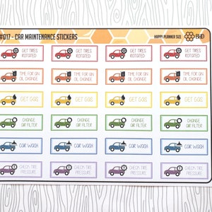 Car Maintenance Stickers (set of 24) Item #017 - Etsy