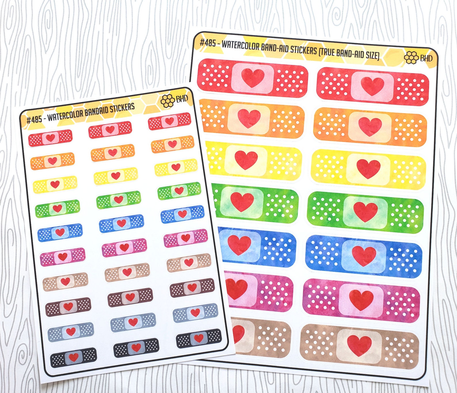 Watercolor Band-aid STICKERS // Not Real Bandaids set of 14 - Etsy India