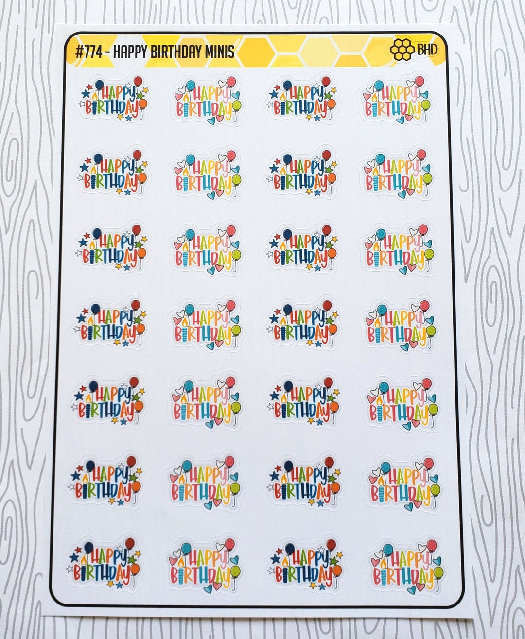 Happy Birthday Minis (set of 28) Item #774 - Etsy