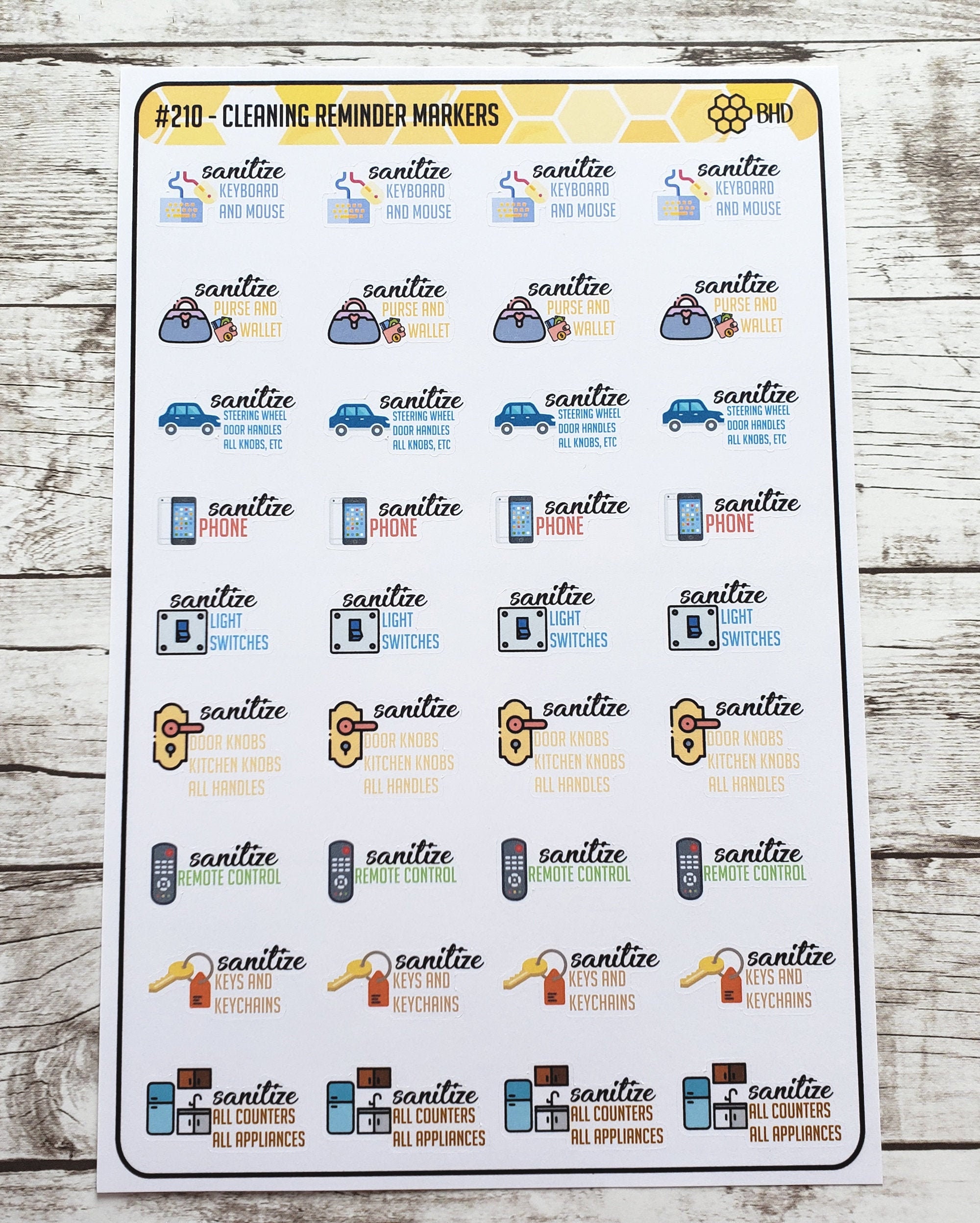 Cleaning Reminder Markers set of 36 Item 210 - Etsy