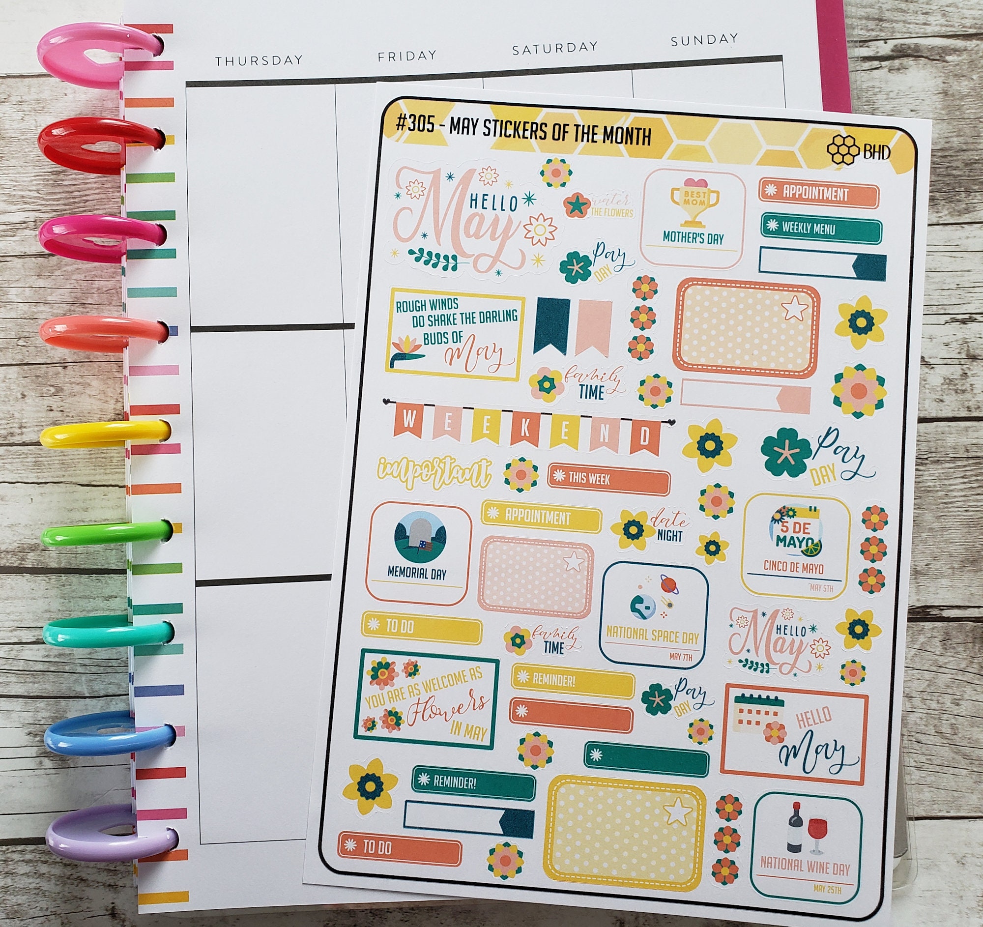 May Stickers of the Month // Decorative and Functional // | Etsy