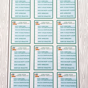 Home Cleaning Checklists Stickers Bundle (set of 7 Sheets) Item #553 - Etsy