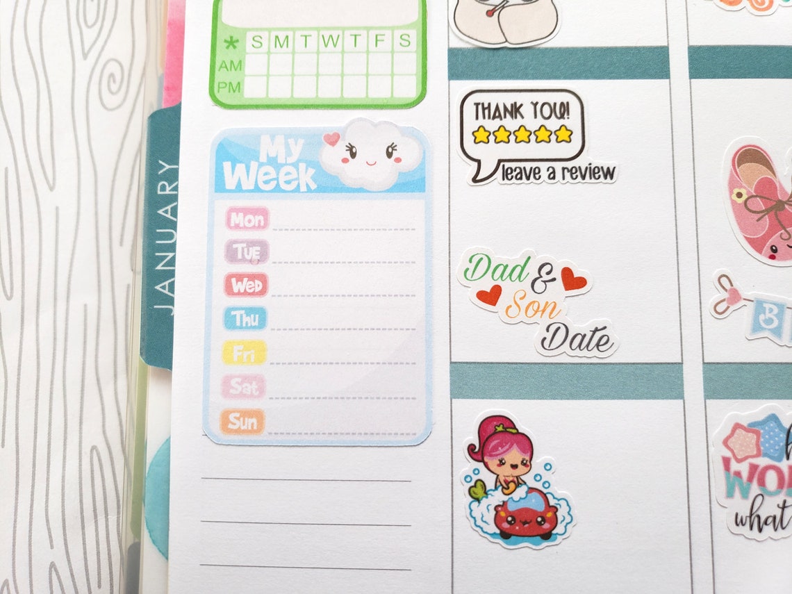 My Week Sidebar Stickers set of 9 Item 896 - Etsy
