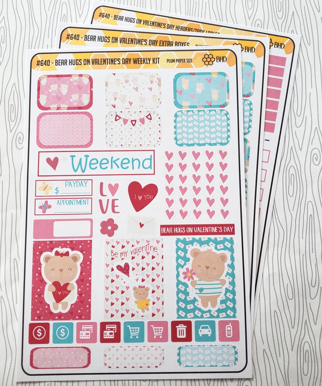 Bear Hugs on Valentine's Day Weekly Kit (set of 35) Item #640 - Etsy