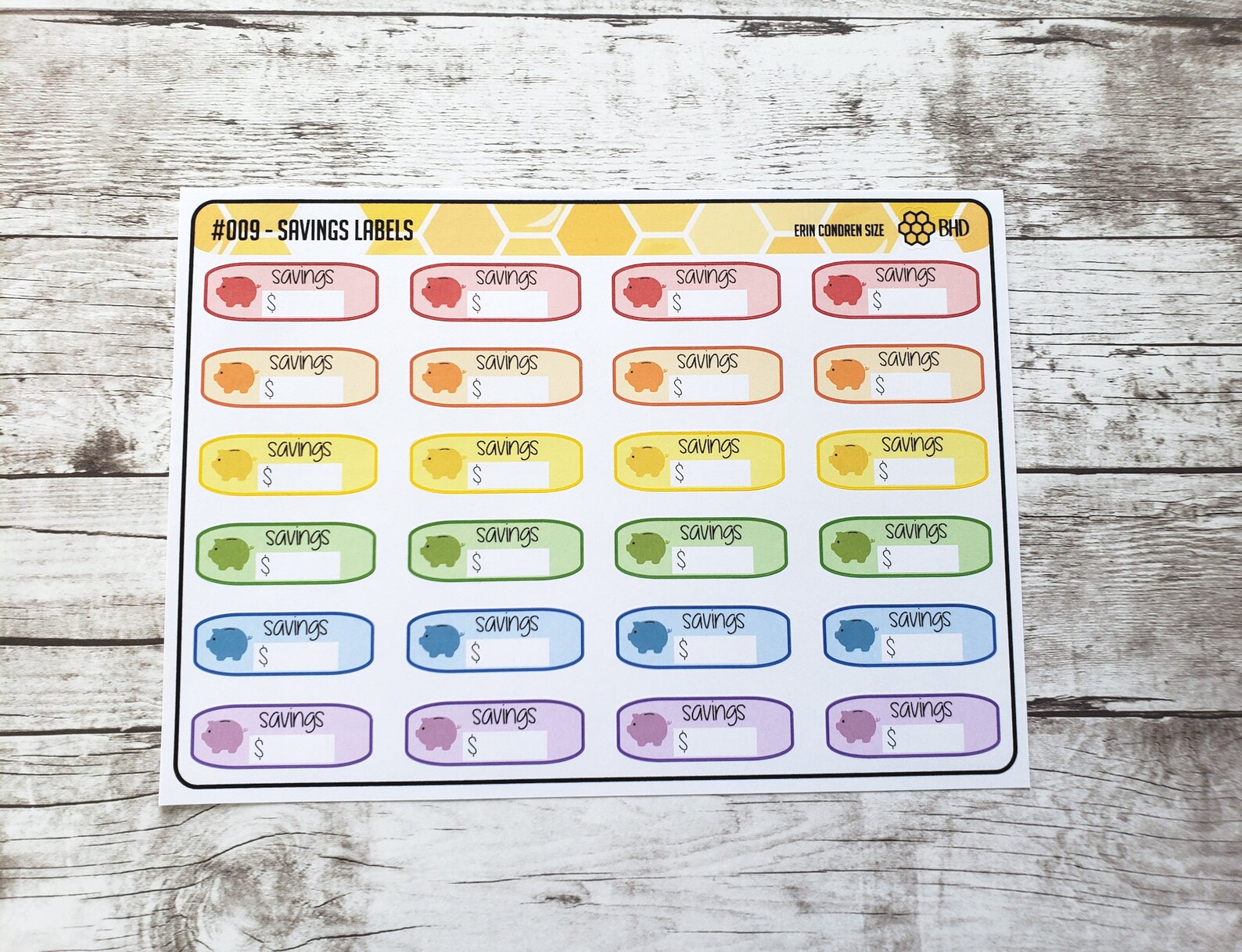 Savings Piggy Bank Labels set of 24 Item 009 | Etsy