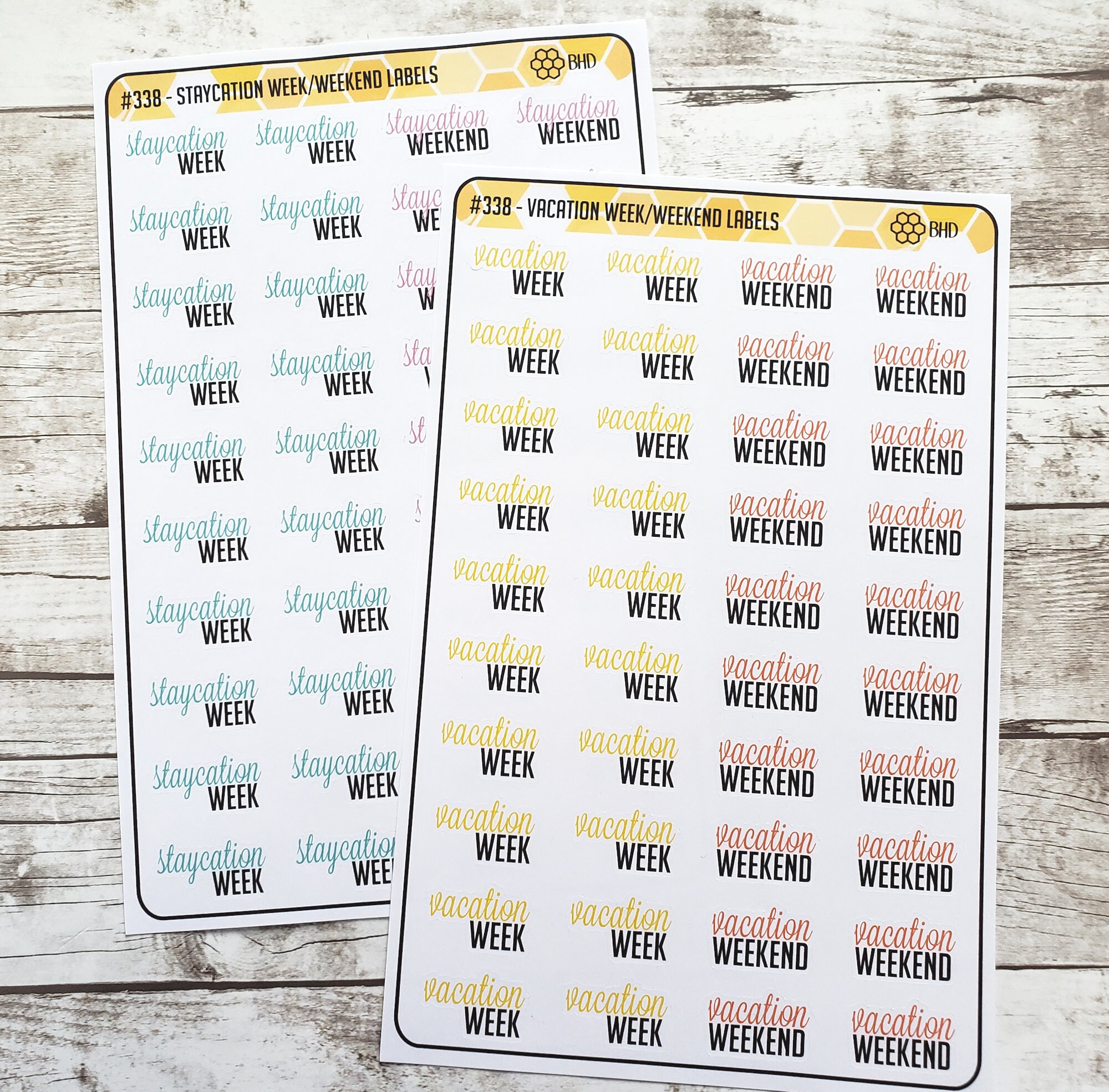 Vacation // Staycation Week // Weekend Labels set of 40 Item - Etsy