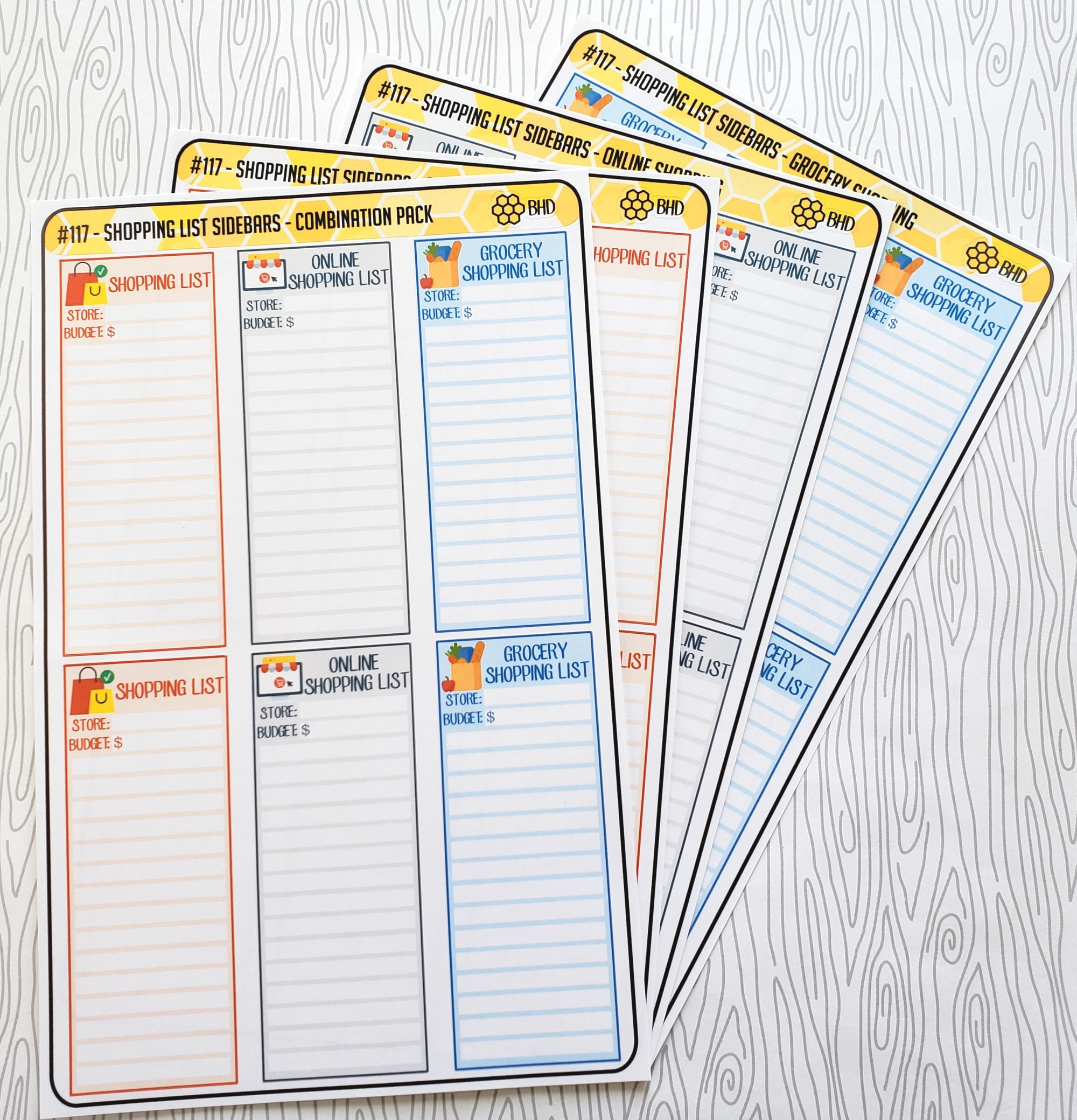 Shopping List Sidebar Stickers // Online Shopping // Grocery Shopping ...