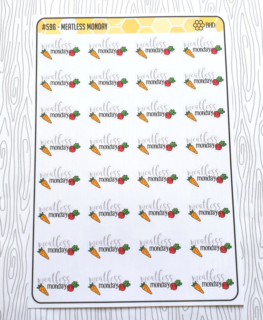 Meatless Monday Stickers (set of 32) Item #596 - Etsy