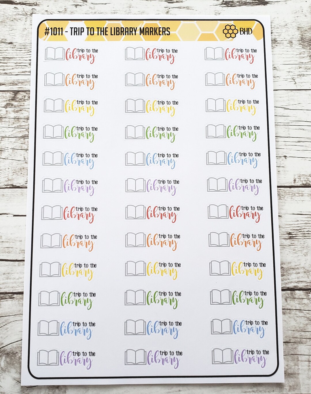 Trip to the Library Markers (set of 36) Item #1011 - Etsy