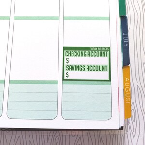 Daily Bank Account Balances Stickers (set of 18) Item #499 - Etsy