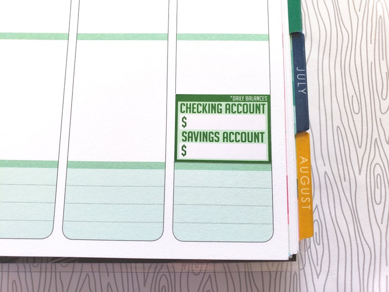 Daily Bank Account Balances Stickers set of 18 Item 499 - Etsy