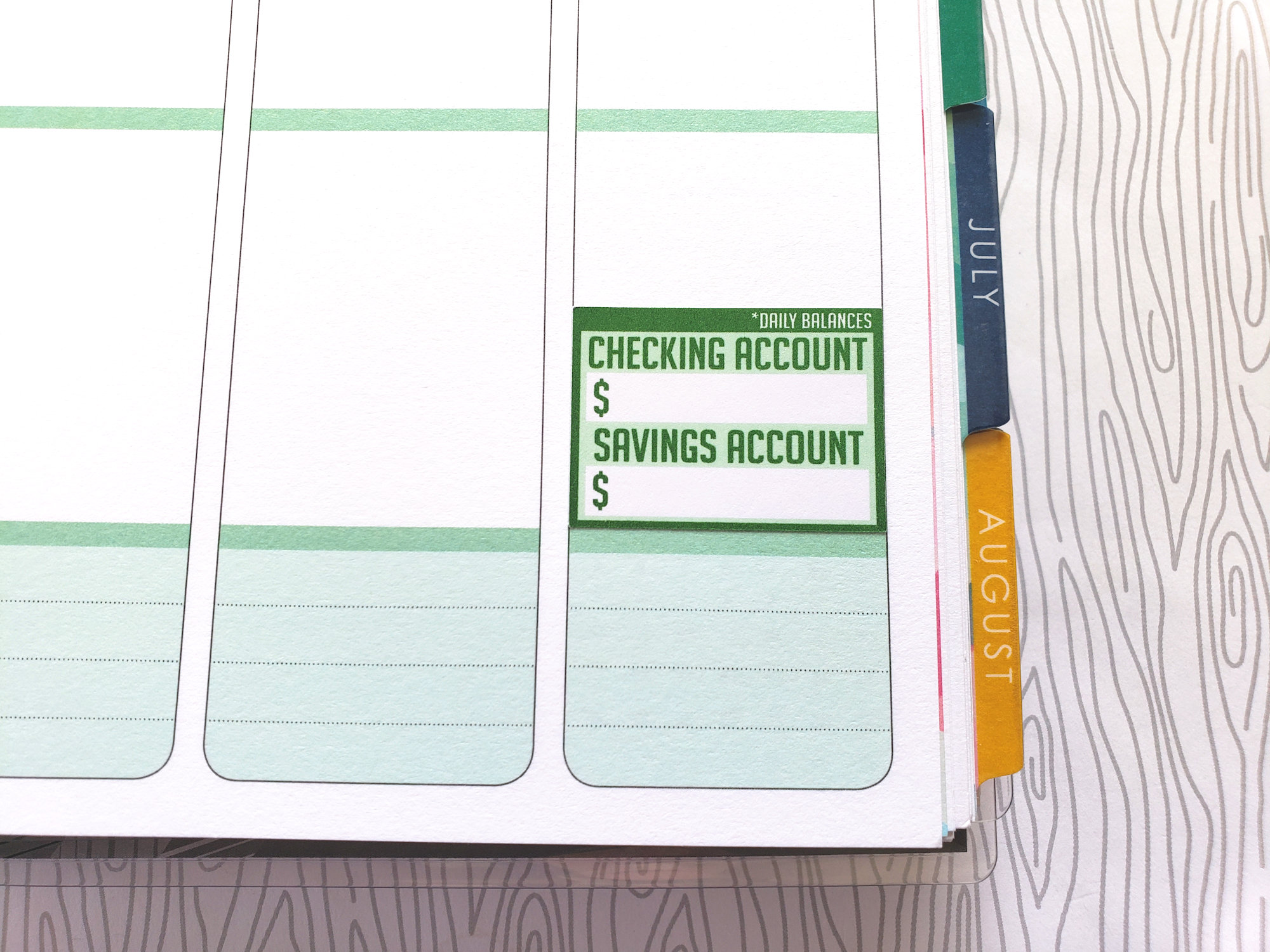 Daily Bank Account Balances Stickers Set of 18 Item 499 | Etsy