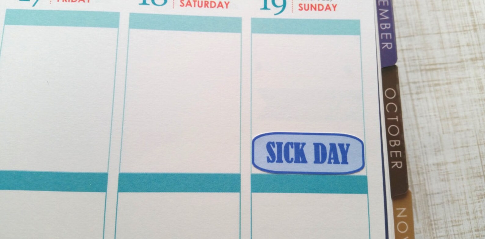 Sick Day Labels set of 24 Item 154 | Etsy
