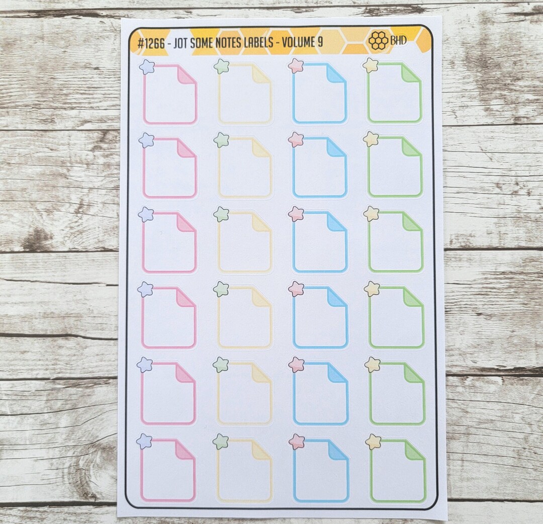 Jot Some Notes Labels // Volume 9 (set of 24) Item #1266 - Etsy