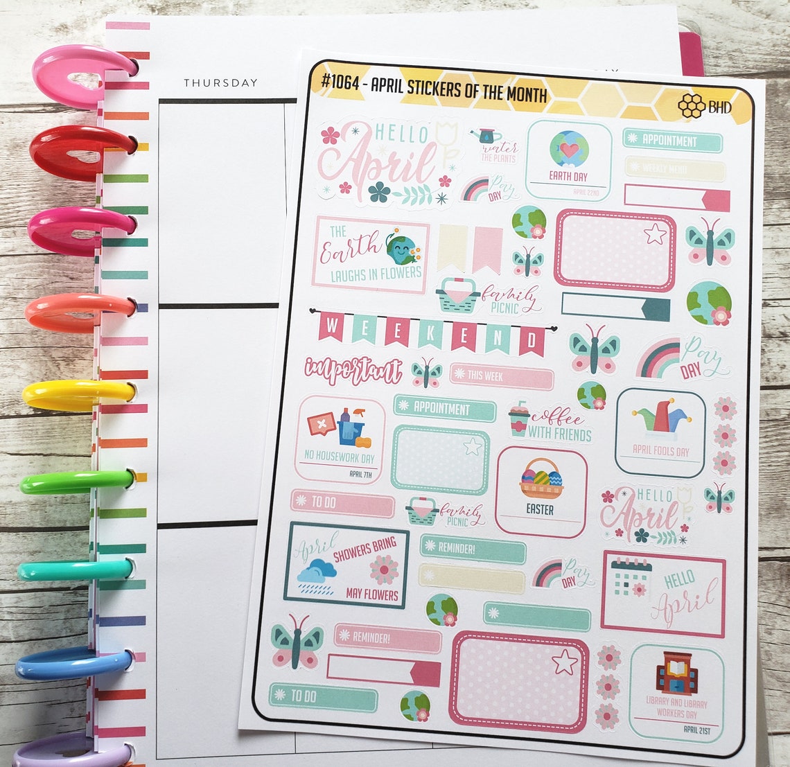 April Stickers of the Month // Decorative and Functional // - Etsy