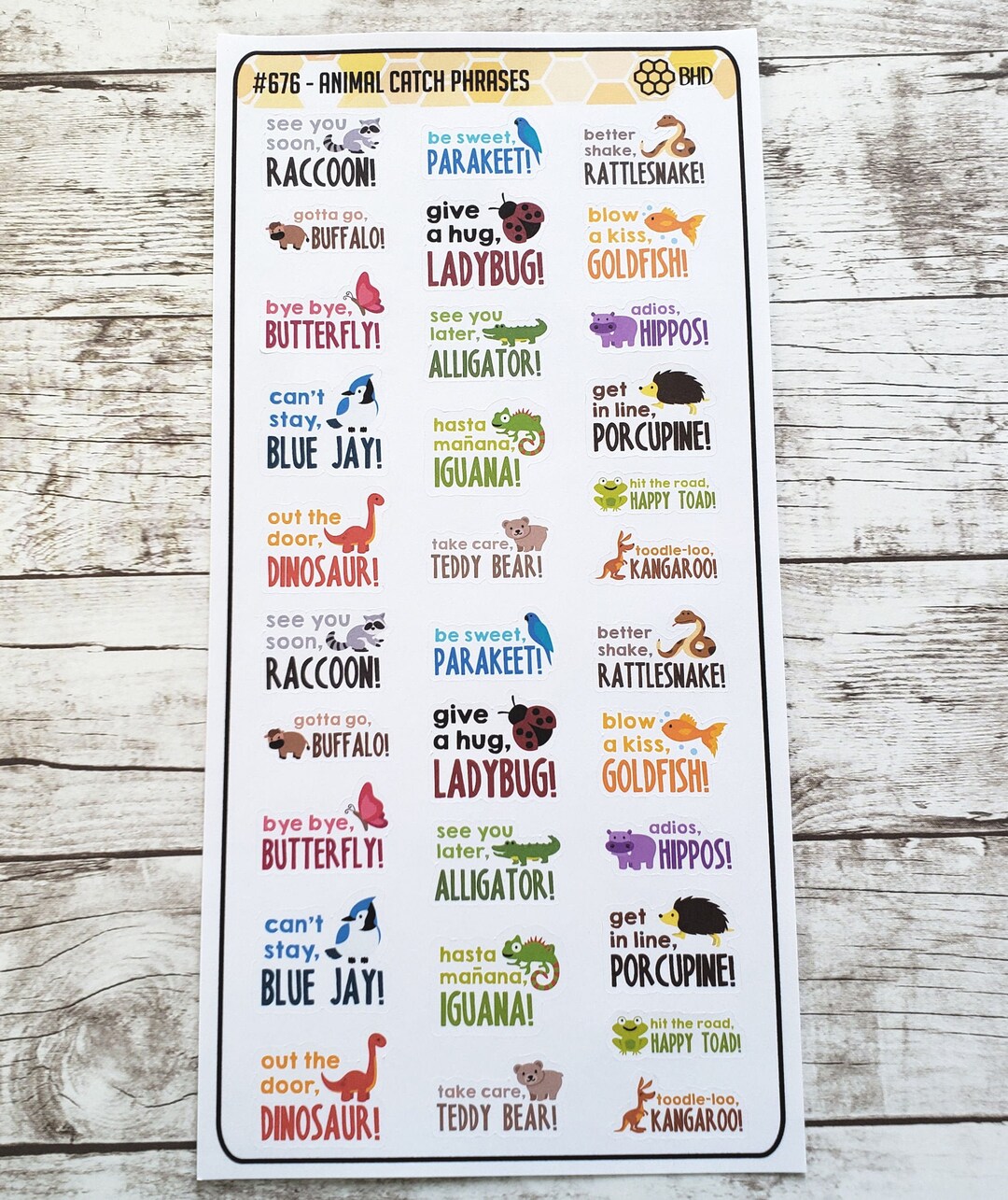 Animal Catch Phrases set of 32 Item 676 - Etsy