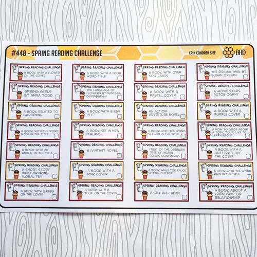 July Monthly Book Challenge Stickers set of 4 Item 731 - Etsy