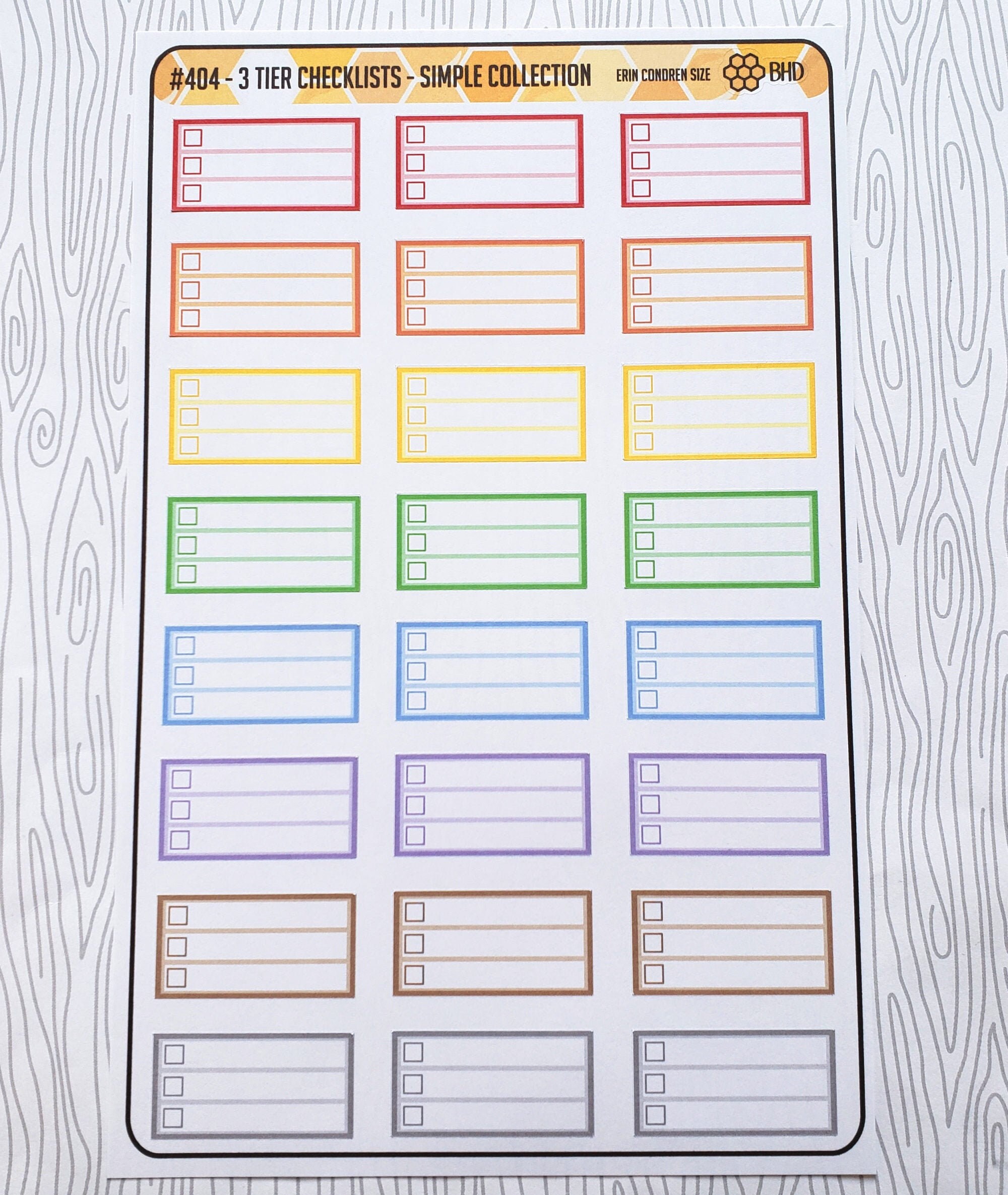 Checklists // 3 Section // Simple Collection set of 24 Item - Etsy