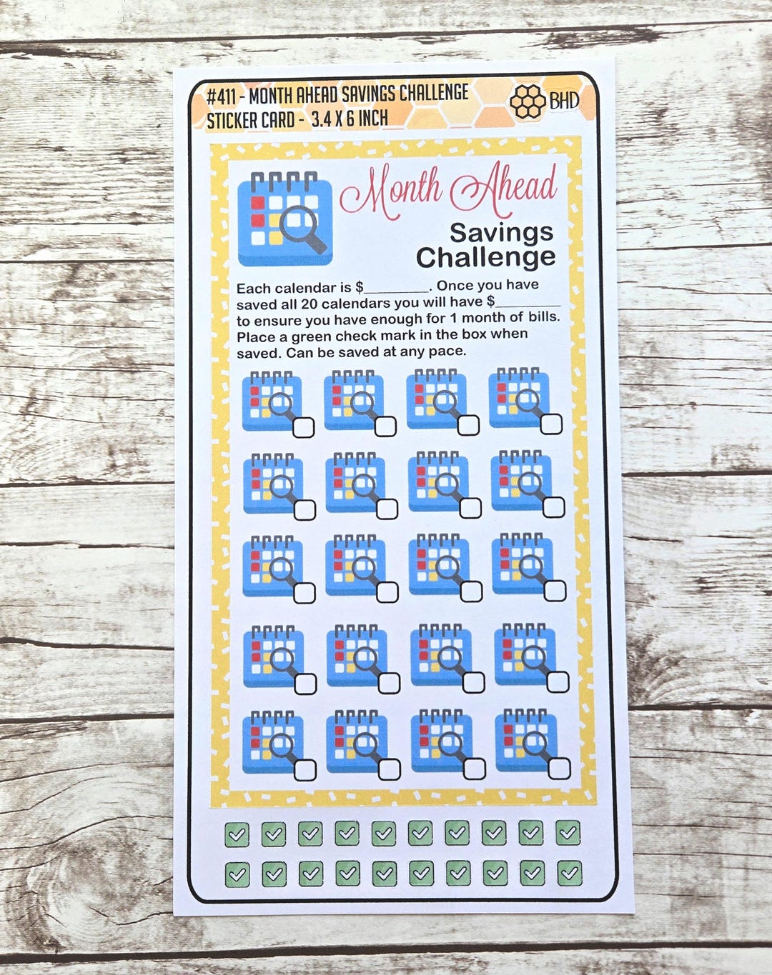 Month Ahead Savings Challenge Sticker Card (set of 1 Sheet) Item #411 ...