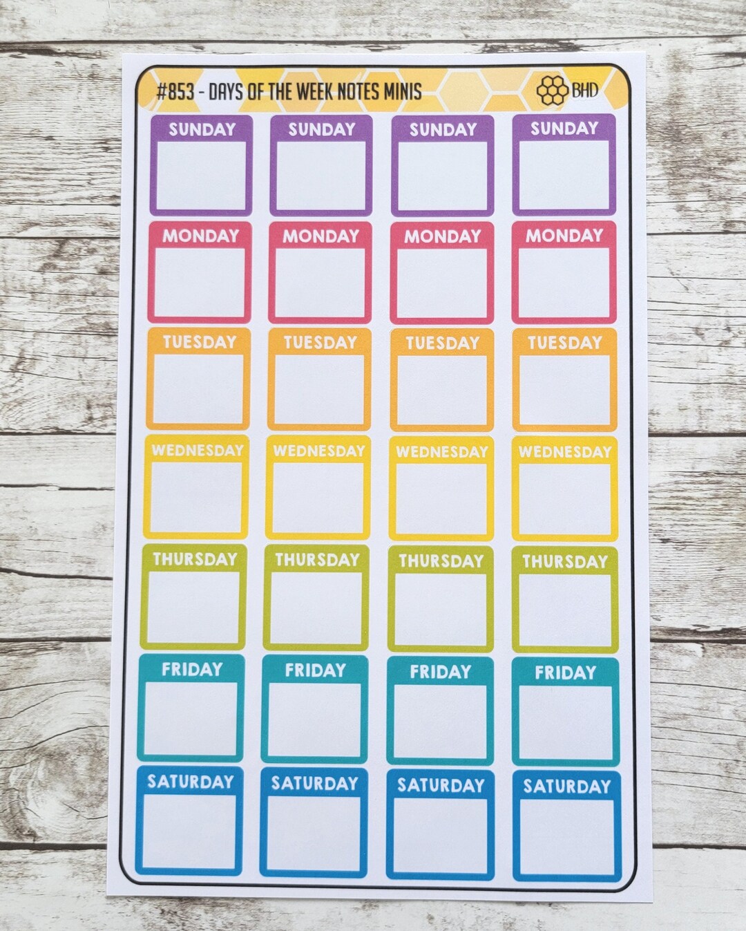 Days of the Week Notes Minis (set of 28) Item #853 - Etsy