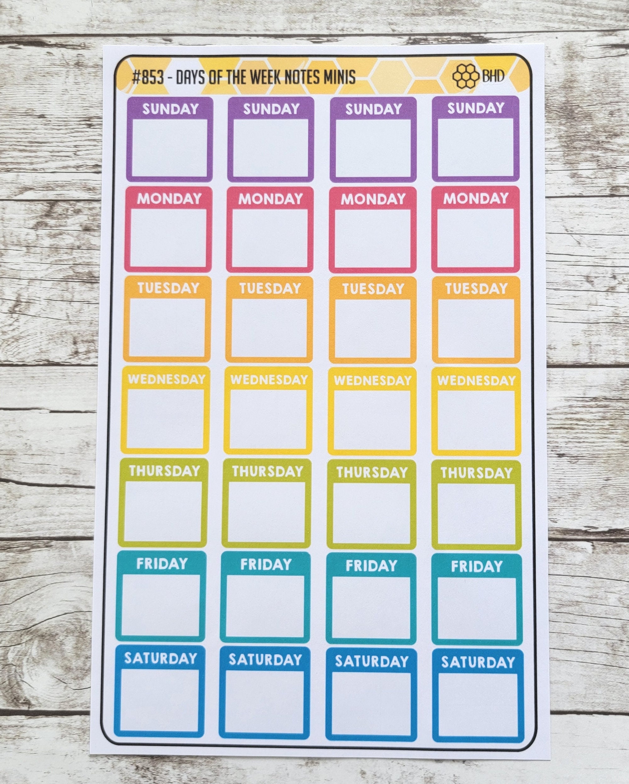 Days of the Week Notes Minis set of 28 Item 853 - Etsy