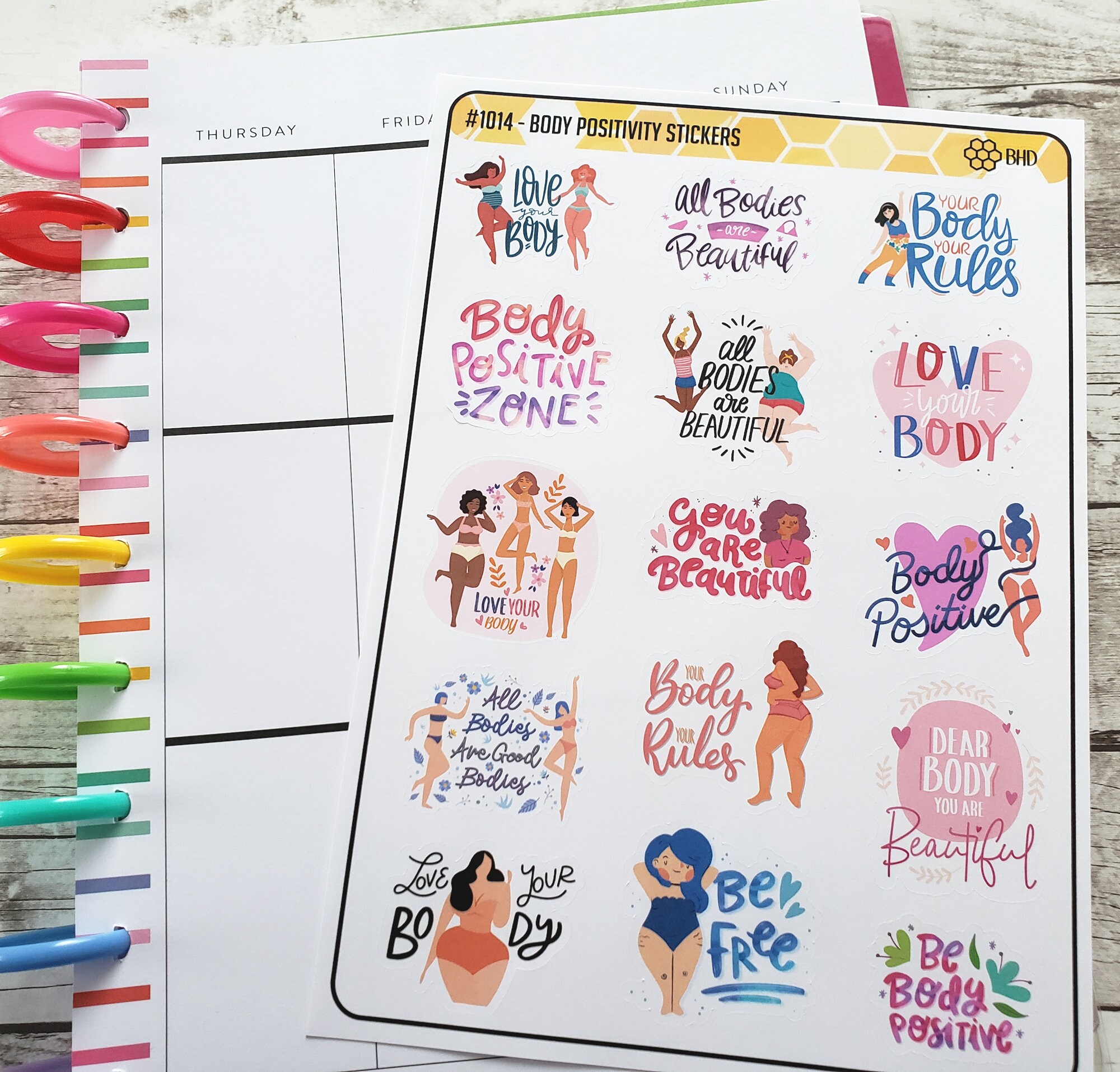 Body Positivity Stickers set of 15 Item 1014 - Etsy