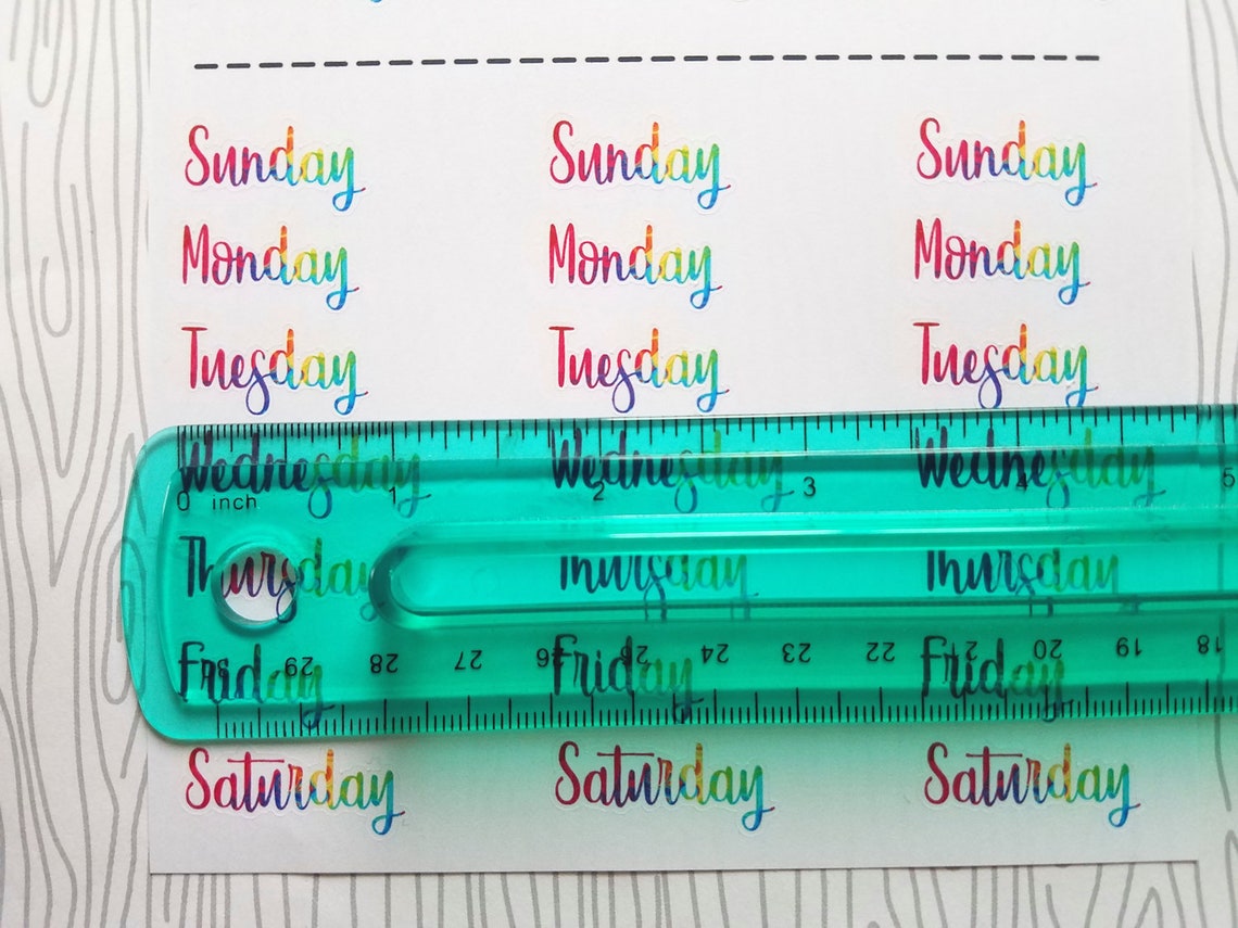 Days of the Week Labels // Rainbow Cursive set of 42 Item - Etsy