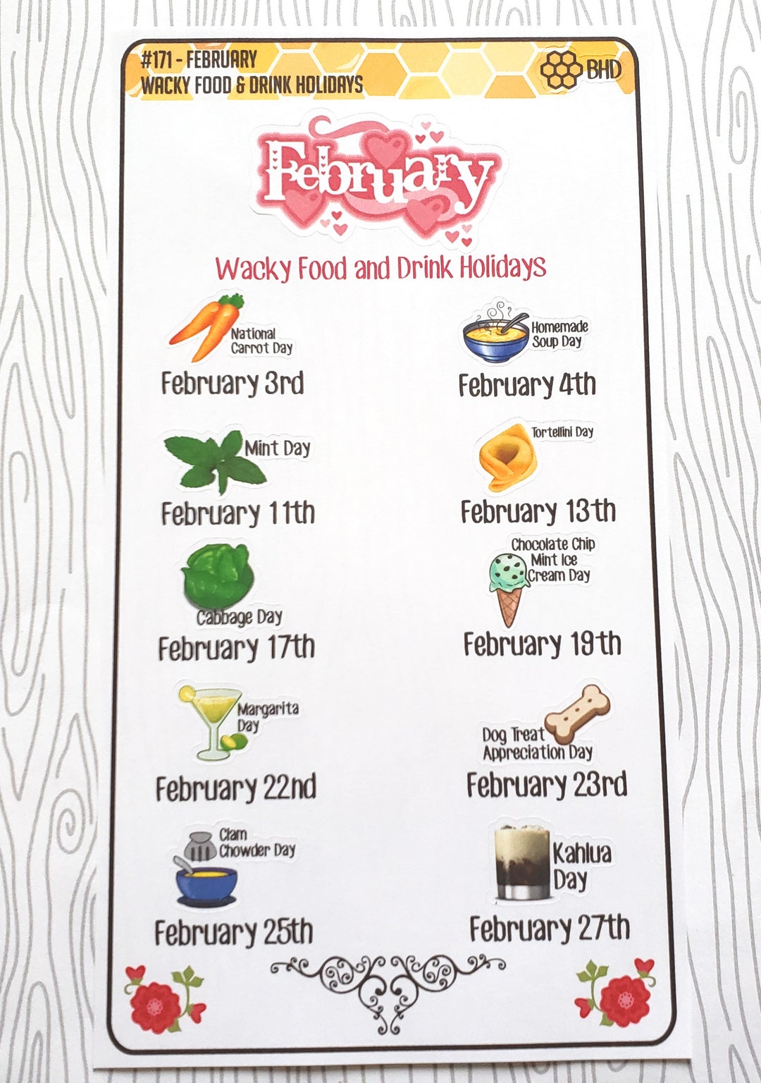 February Wacky Food & Drink Holidays (set of 11) Item #171 - Etsy