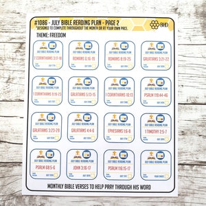July Bible Reading Plan (set of 32) Item #1086 - Etsy