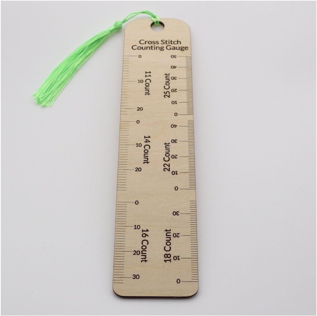 Engraved Wooden Stitch Counting Gauge | Ruler | Stitch Count | Fabric ...