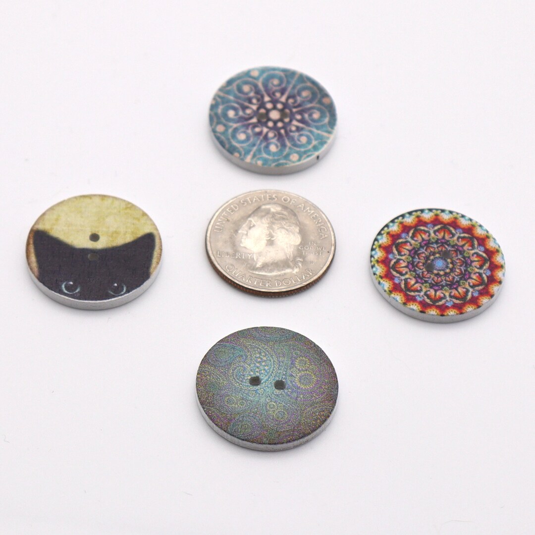 Large Wooden Needle Minders 8 (1 Inch) - Lots of Designs Available - Etsy