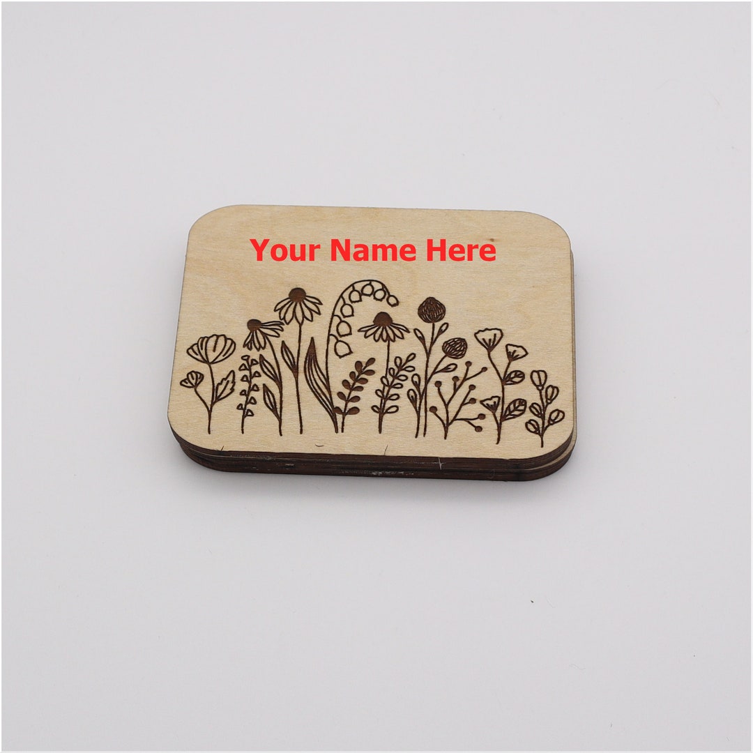 Personalized Engraved Wooden Needle Case: Floral Cross Stitch Needle ...