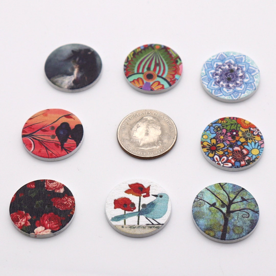 Large Wooden Needle Minders 5 (1 Inch) - Lots of Designs Available - Etsy