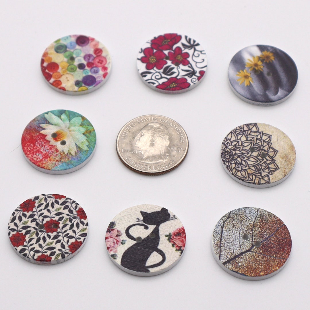 Large Wooden Needle Minders 3 (1 Inch) - Lots of Designs Available - Etsy
