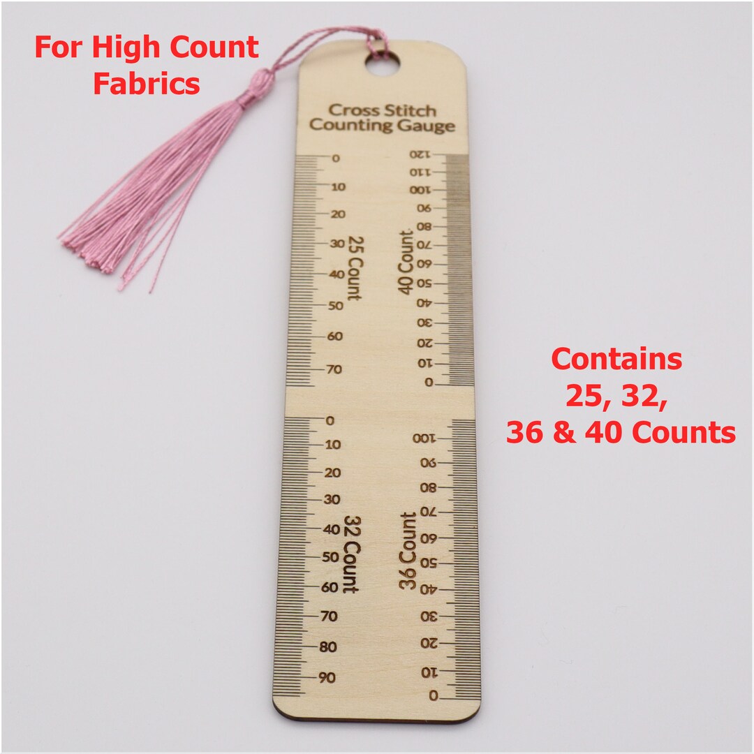 Engraved Wooden Stitch *high Counts* Counting Gauge | Ruler | Stitch ...