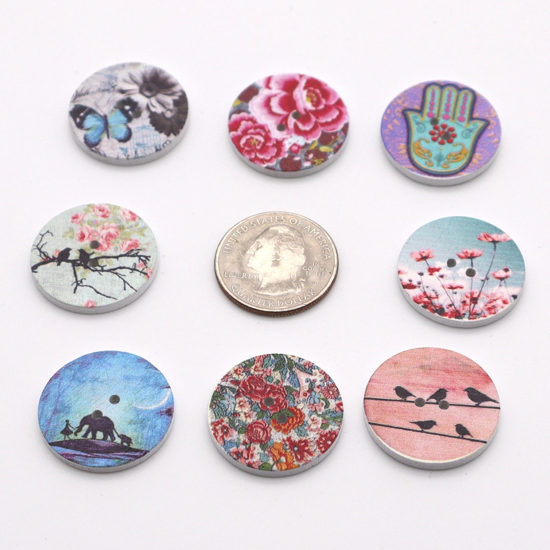 Large Wooden Needle Minders 4 (1 Inch) - Lots of Designs Available - Etsy
