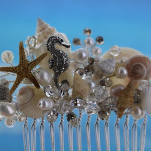 Seashell Bridal Comb/ Beach Theme Comb / Seahorse and - Etsy