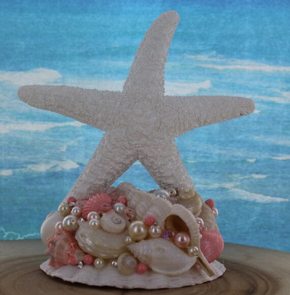 Starfish Cake Topper / Beach Wedding Cake Topper / Coral | Etsy