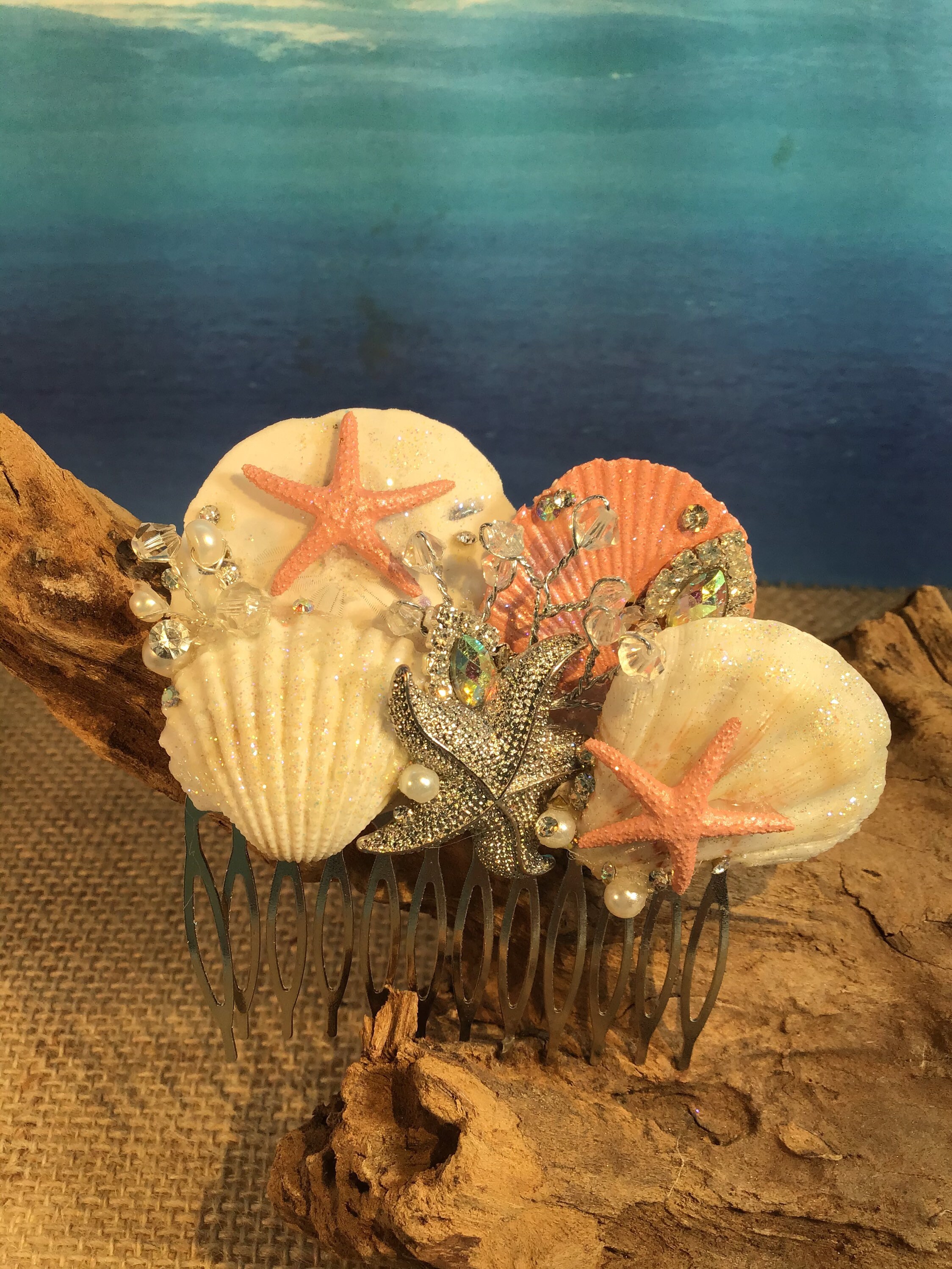 Coral Bridal Hair Comb/ Beach Wedding Hair Comb / Coral | Etsy