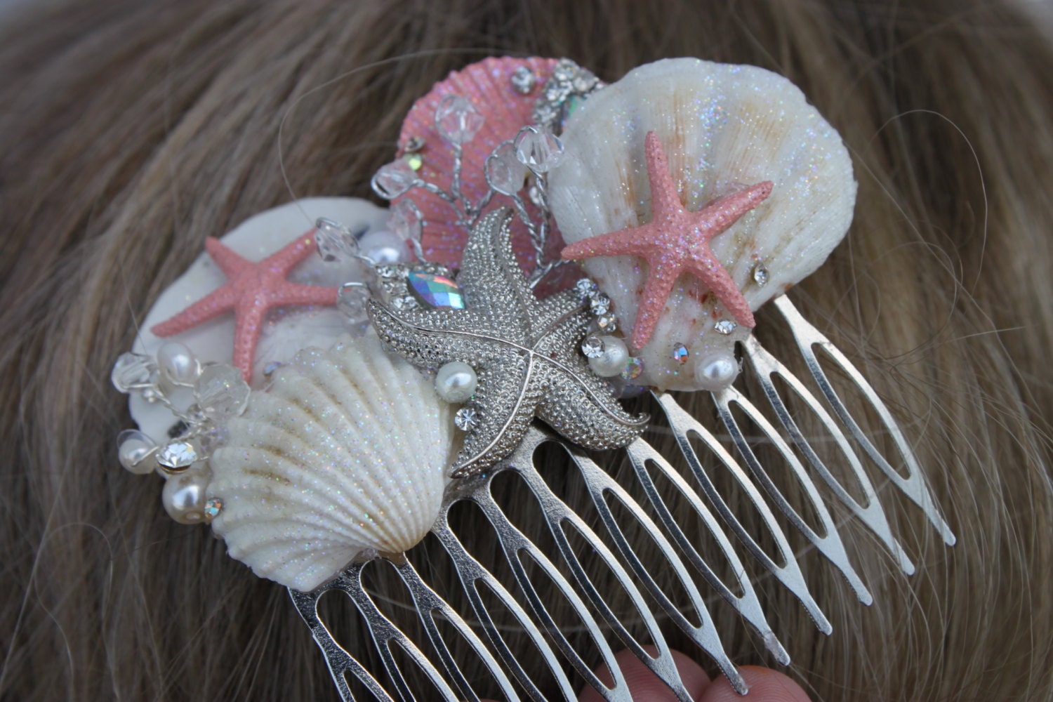 Coral Bridal Hair Comb/ Beach Wedding Hair Comb / Coral | Etsy