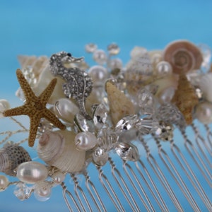 Seashell Bridal Comb/ Beach Theme Comb / Seahorse and - Etsy
