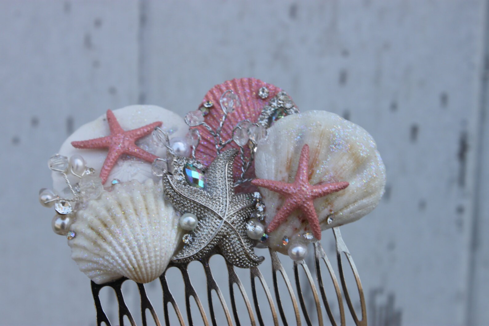 Coral Bridal Hair Comb/ Beach Wedding Hair Comb / Coral | Etsy