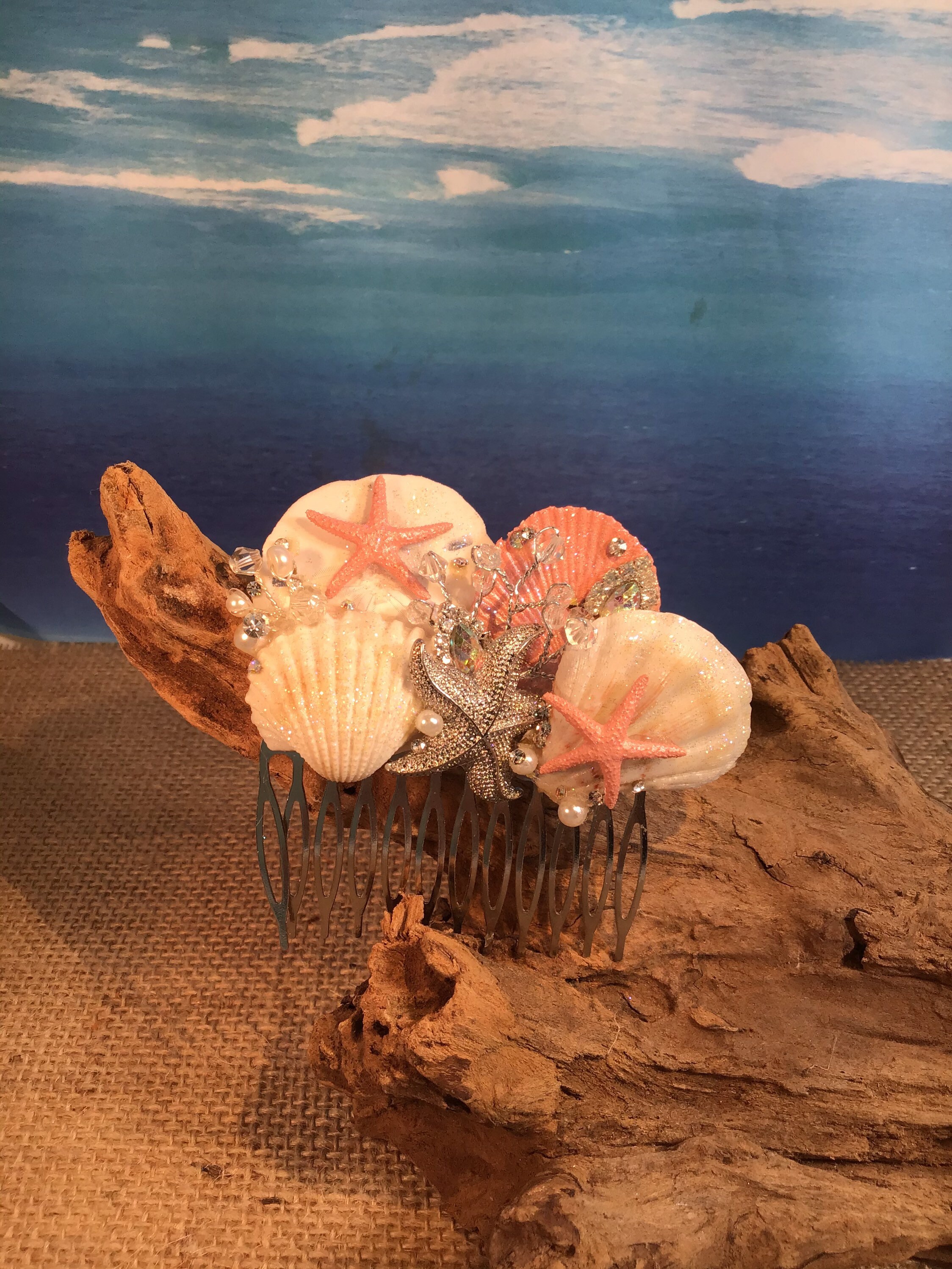 Coral Bridal Hair Comb/ Beach Wedding Hair Comb / Coral - Etsy