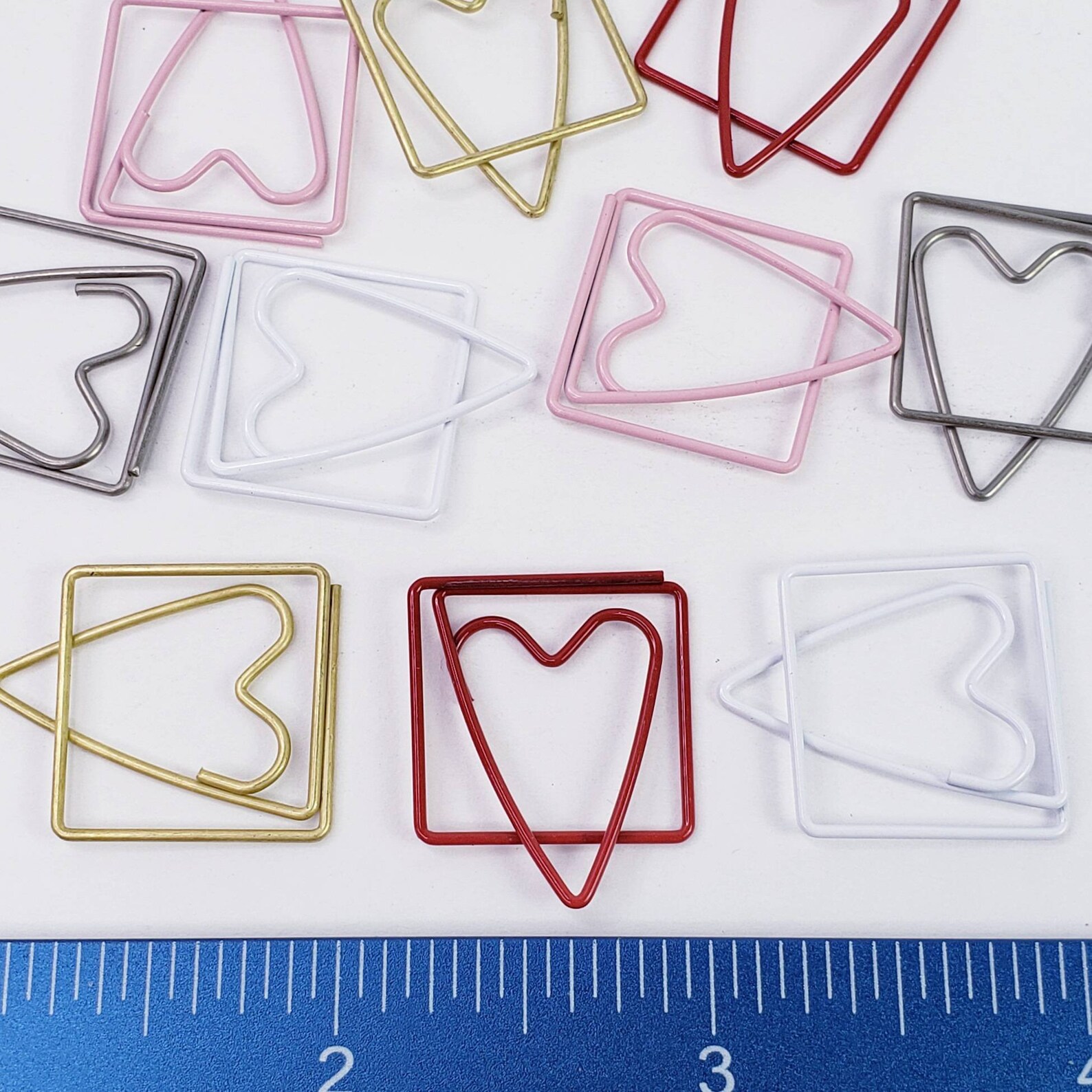 10 Heart Shaped Paper Clips Fasteners Clip 5 Clrs Heart Love - Etsy