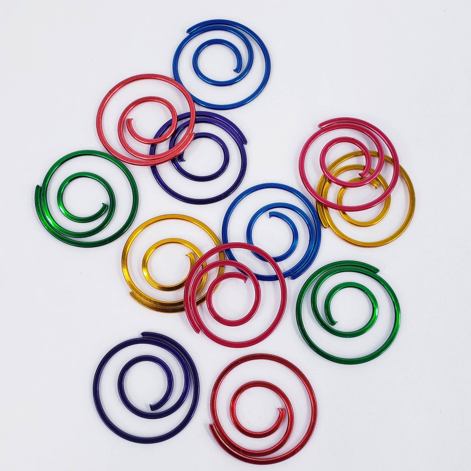 12 Metallic Spiral Paper Clips Spirals 6 Colors Cardmaking Scrapbooking ...